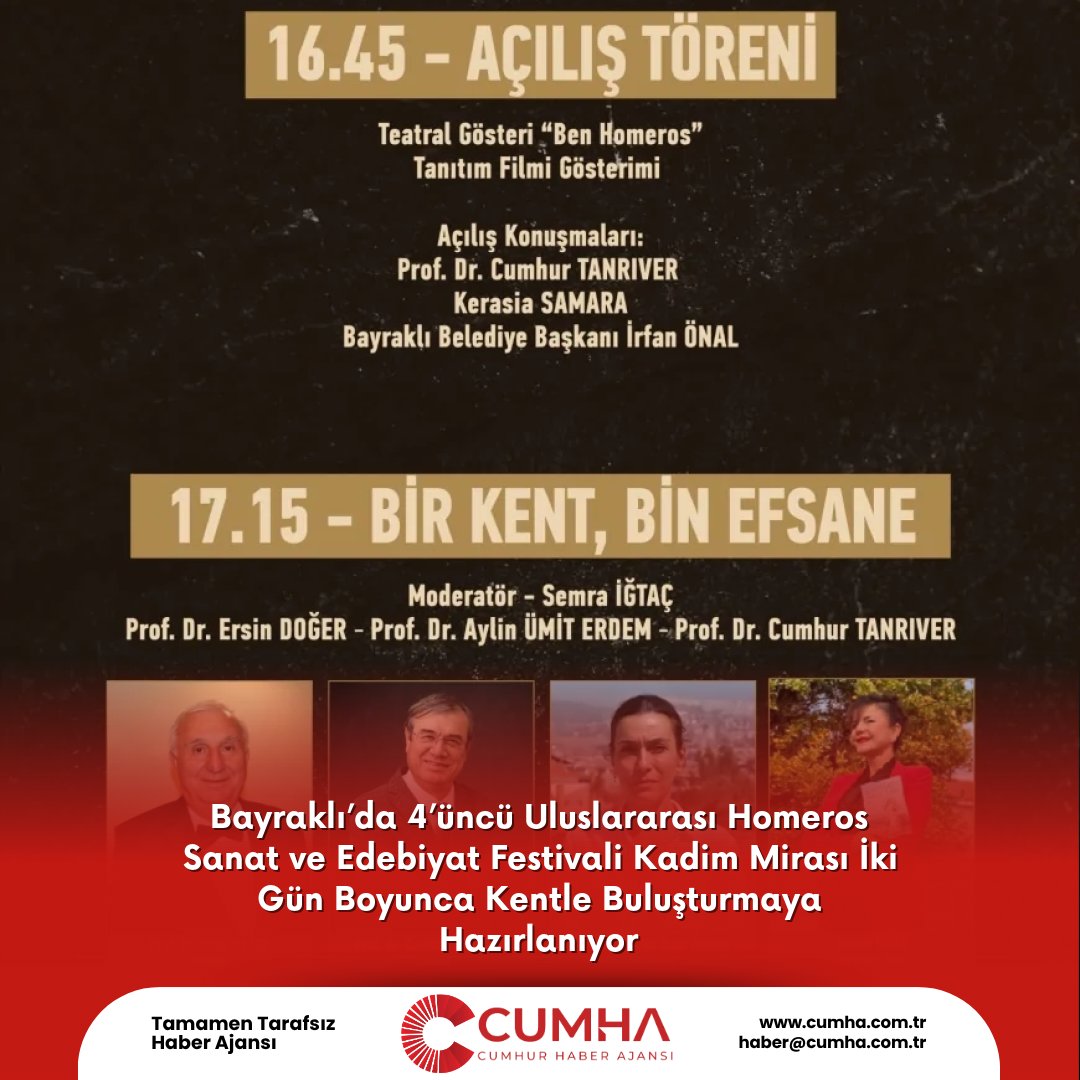 Bayraklı’da 4’üncü Uluslararası Homeros Sanat ve Edebiyat Festivali ...